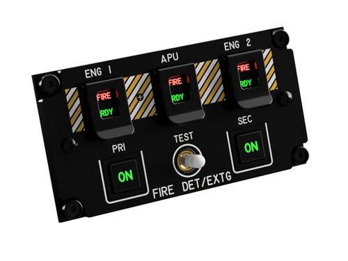 AH-64 Apache Fire Detection Extinguishing Panel | 737DIYSIM