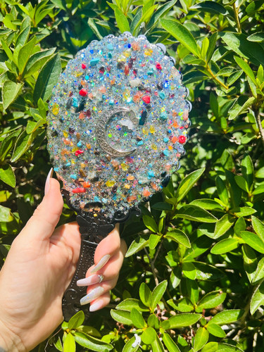 Healing Crystal Moon Vanity Mirror | Diamond Trio