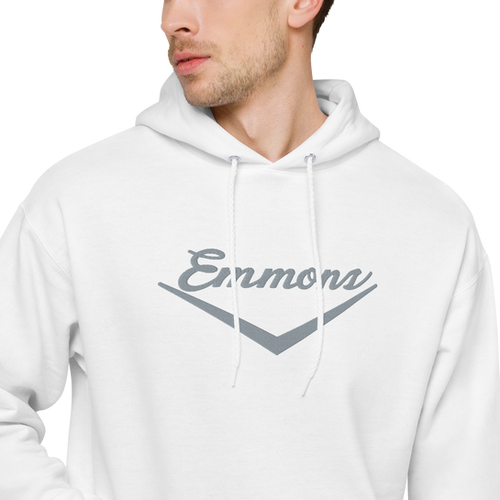 Emmons Unisex Fleece Hoodie - Embroidered Gray | Emmons Guitar Co.