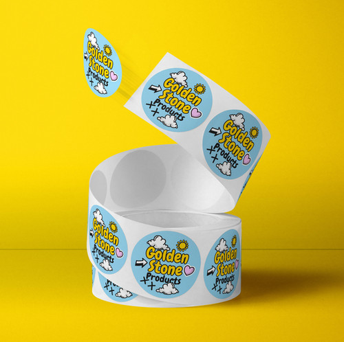 Custom Gloss Circle Stickers 50mm | GoldenStone Products