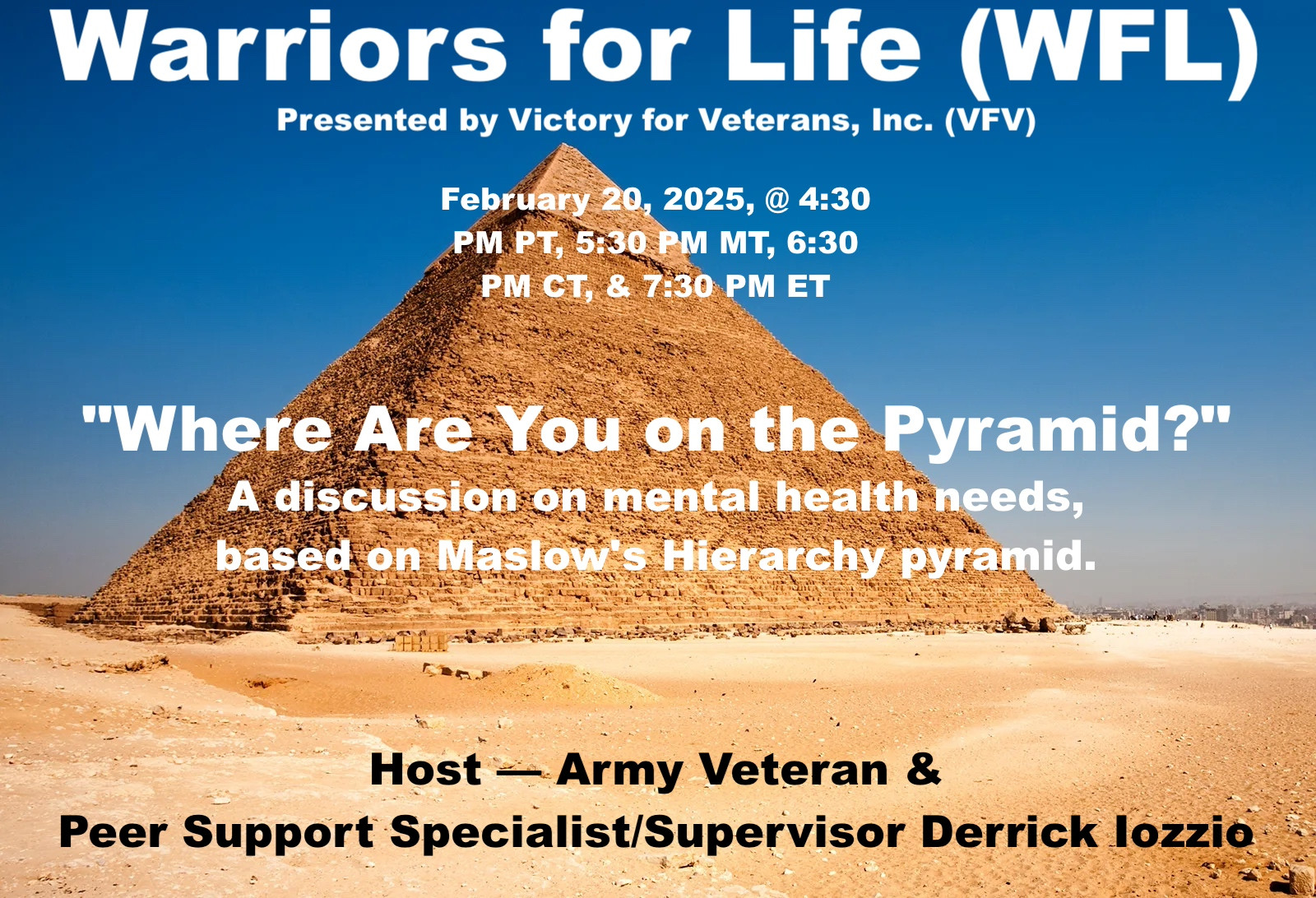 TONIGHT with Derrick & Warriors for Life (WFL) - "Where Are You on the ...