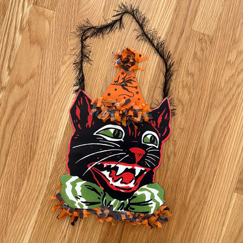Vintage Style Halloween Party Hat Black Cat Wall Decoration ...