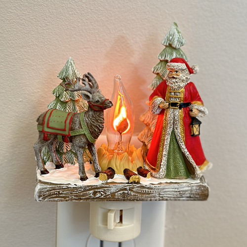 Christmas Campfire With Santa & Reindeer Night Light | Christopher Hiedeman