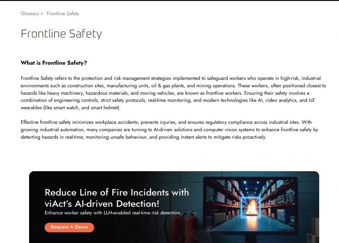 Top Frontline Safety Solution for Industries - viAct