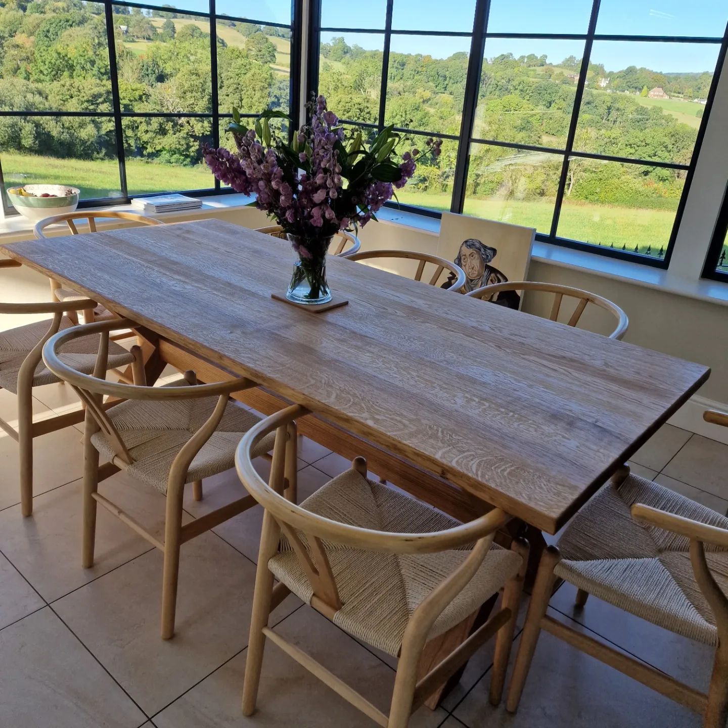 Complete Oak X Base Dining Set | SnowdoniaRusticPine