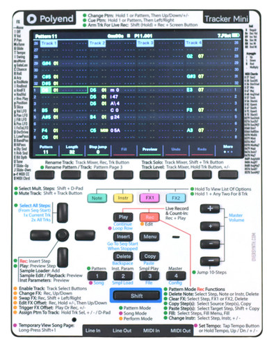"Whitephase" Overlay For Polyend Tracker Mini | Oversynth