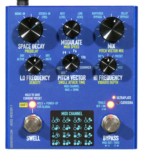 "Blue TMI" Sticker Overlay for Meris Mercury 7 | Oversynth
