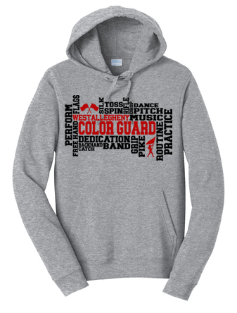 West Allegheny Band Color Guard Hoodie Subway Print | sportyourcolors