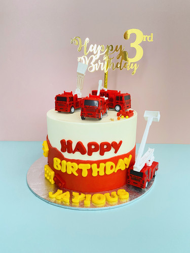 Fire Engine Cake with Customised Topper | Cake Genie Home