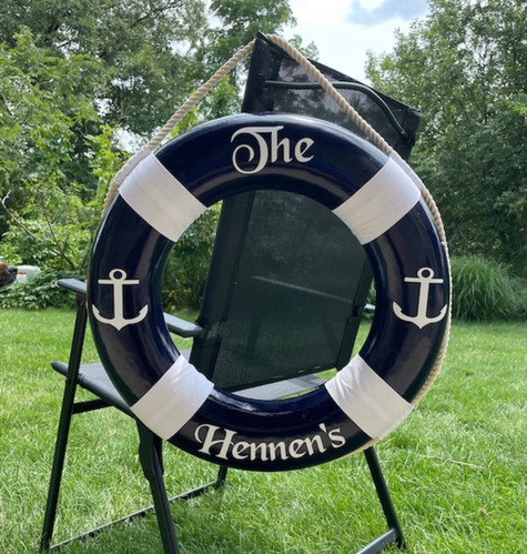 Navy Personalized Life Ring with Anchors - Decorative - Custom Life ...