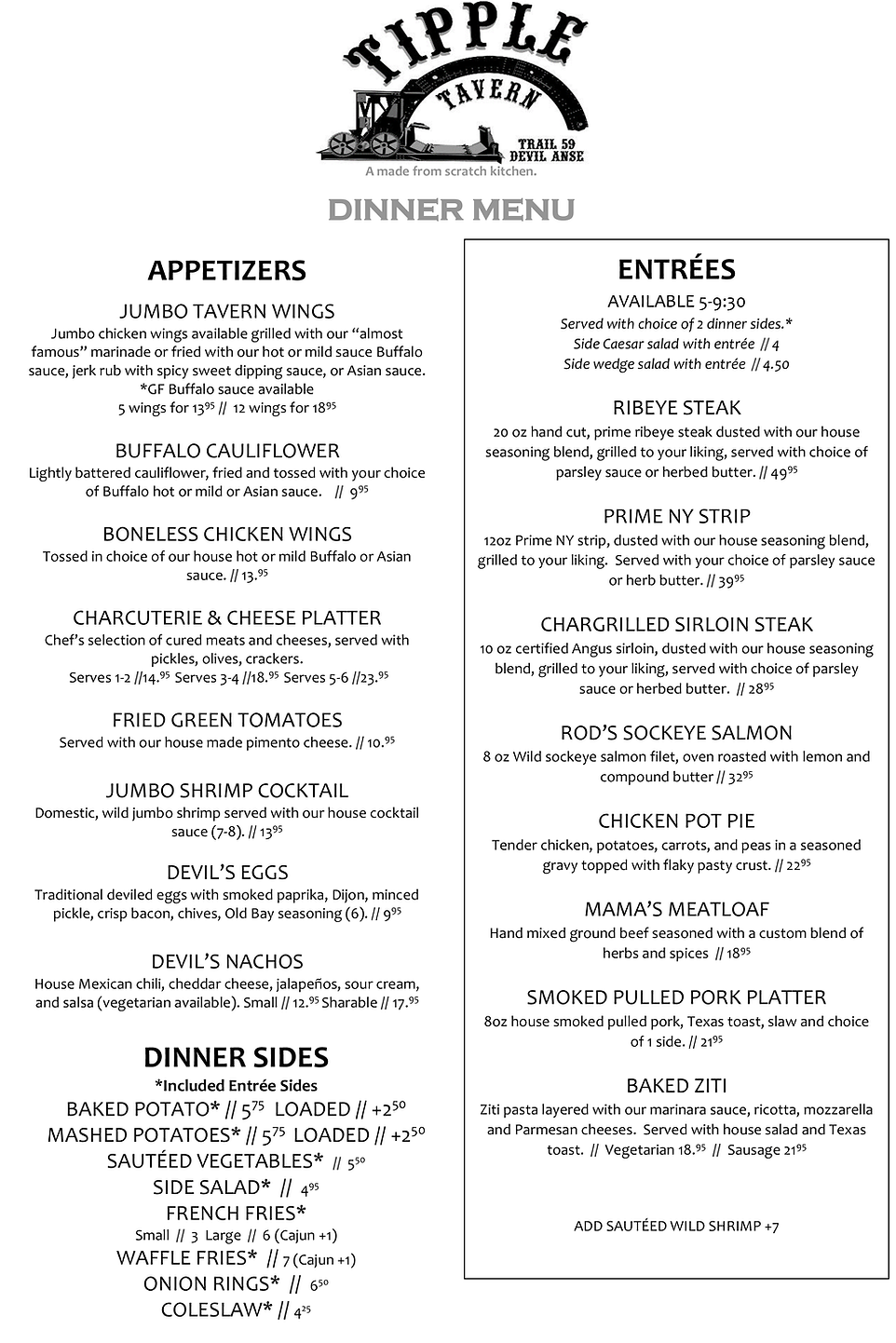MENUS | Tipple Tavern