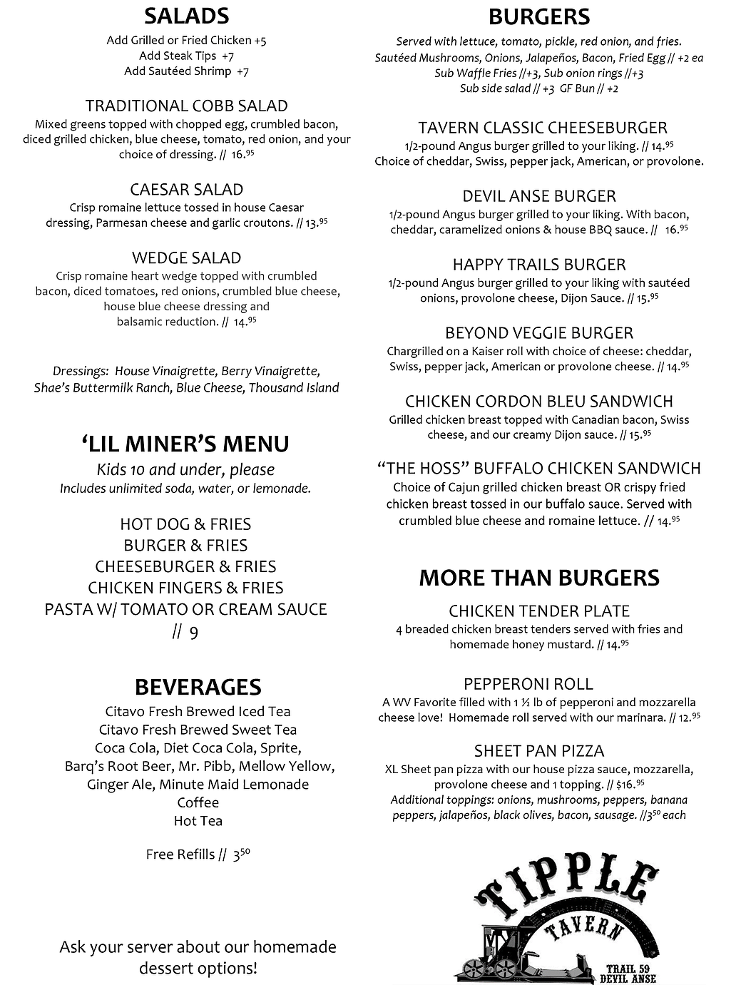 MENUS | Tipple Tavern