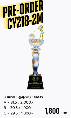 โล่รางวัลคริสตัล CํY218-2M | ถ้วยรางวัล