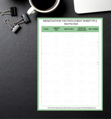 Negotiation Tactics Cheat Sheet | Fractionals HQ