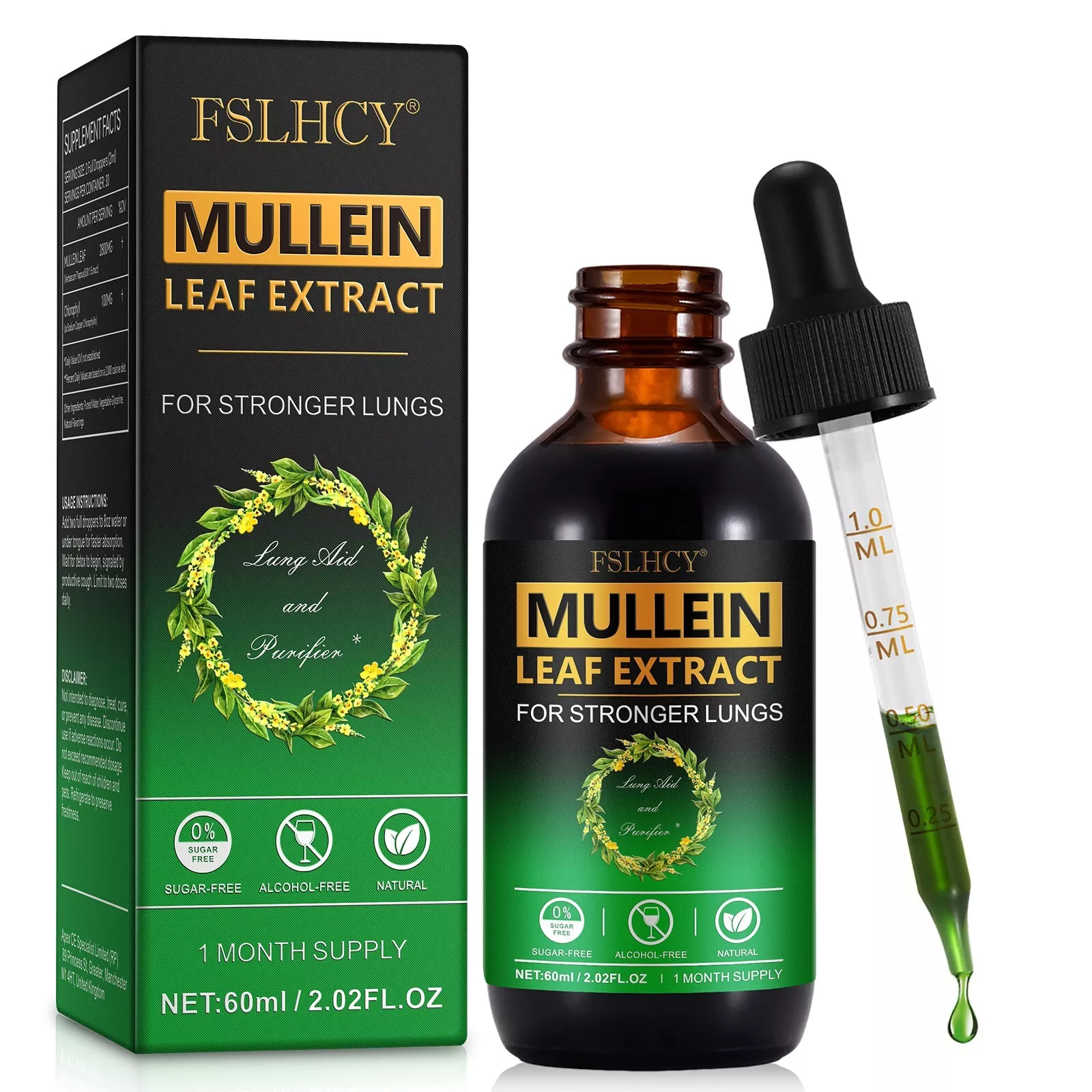 Mullein Drops - Lung Cleanse - Mullein Leaf Extract Powerful Mullein ...