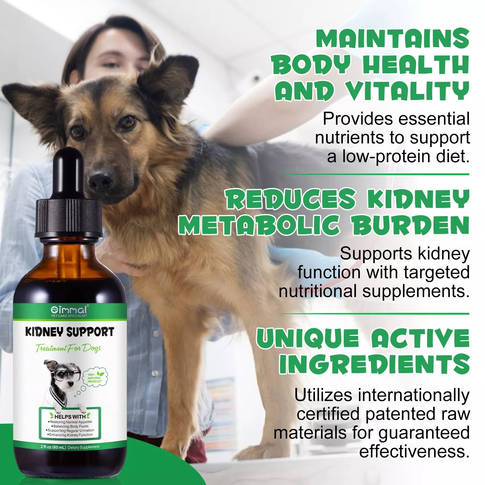 Kidney Support for Dogs Liquid Supplement Supports Healthy Kidney ...