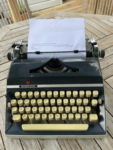 Adler Gabrielle 35 with Script/Cursive type | typewriter services