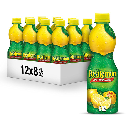 ReaLemon 100 Percent Lemon Juice, 8 FL. Oz., Per Bottle (Pack Of 12 ...