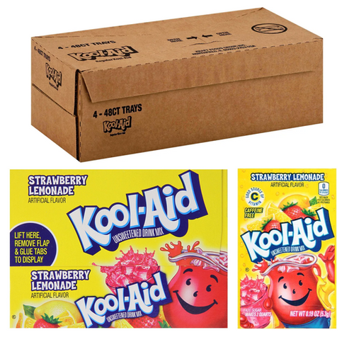Kraft Kool Aid Strawberry Lemonade, Unsweetened Bulk Wholesale Case 192 ...