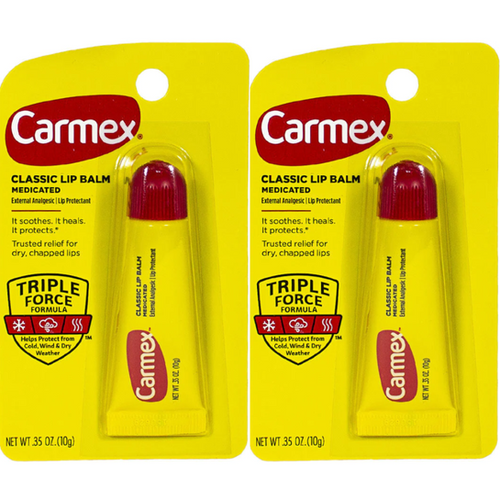 Carmex Classic Medicated Original Flavor Tubes .35 Oz. (Pack of 2 ...
