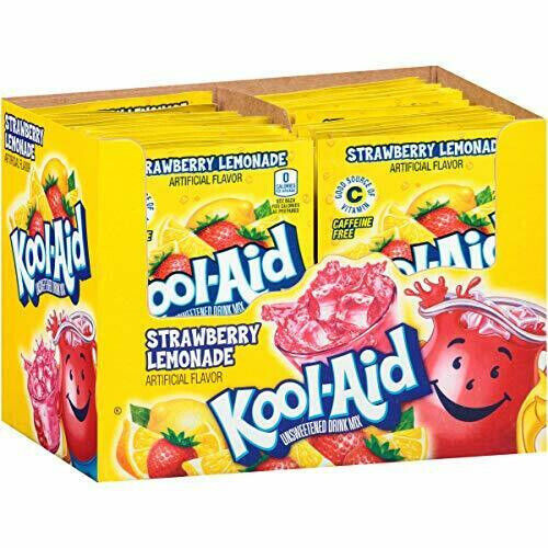 Kool-Aid Soft Drink Mix Strawberry Lemonade Unsweetened,0.17 OZ.,(48 ...