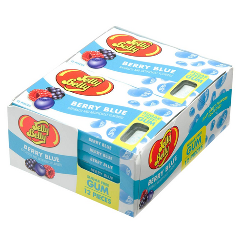 Jelly Belly Sugar Free Bubble Gum Berry Blue Flavored Chewing Gum 12 ...