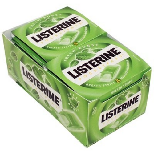 Listerine Cool Mint PocketPaks Portable Breath Strips for Bad Breath ...