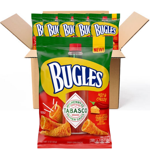 Bugles Crispy Corn Snacks TABASCO 3 Oz. Bags (Pack of 6 BOX) | Ferguson ...