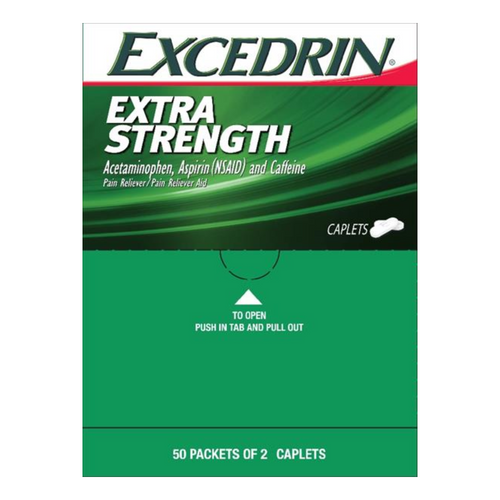 Excedrin Extra Strength Caplets 2 Per Pack (Pack Of 50) | Ferguson ...