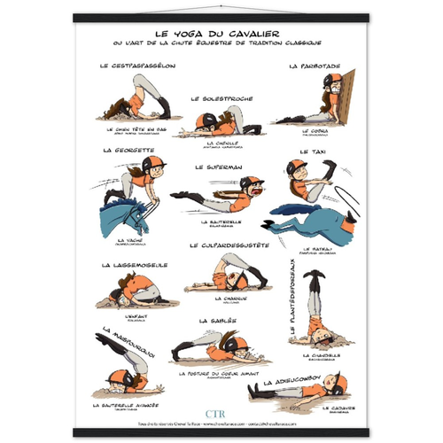Poster Le Yoga du cavalier en papier mat classique et baguettes de ...