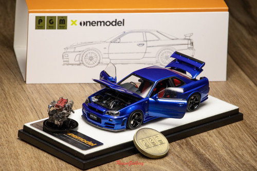 Nissan GTR R34 Z-Tune Blue Full Open With Engine | Dieharddiecast