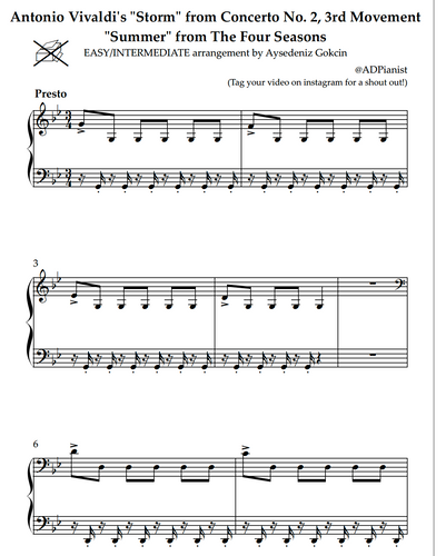 'Storm' by Vivaldi from Four Seasons (PDF) | AyseDeniz