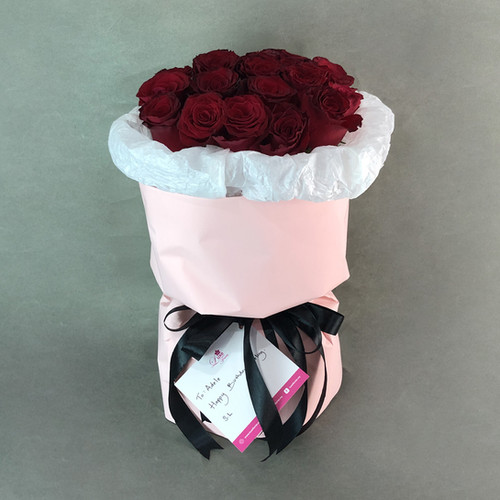 Russian Style Fresh Roses Flower Bouquet | Luxe Florist