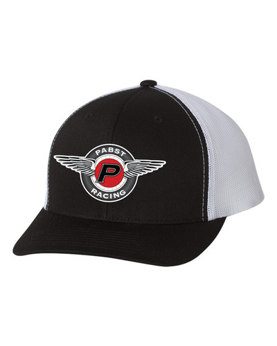 Black on White Pabst Racing Trucker Hat | Pabst Racing