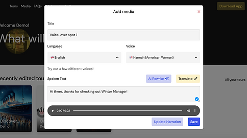 Wintor AR | Augmented Reality Tours | Features