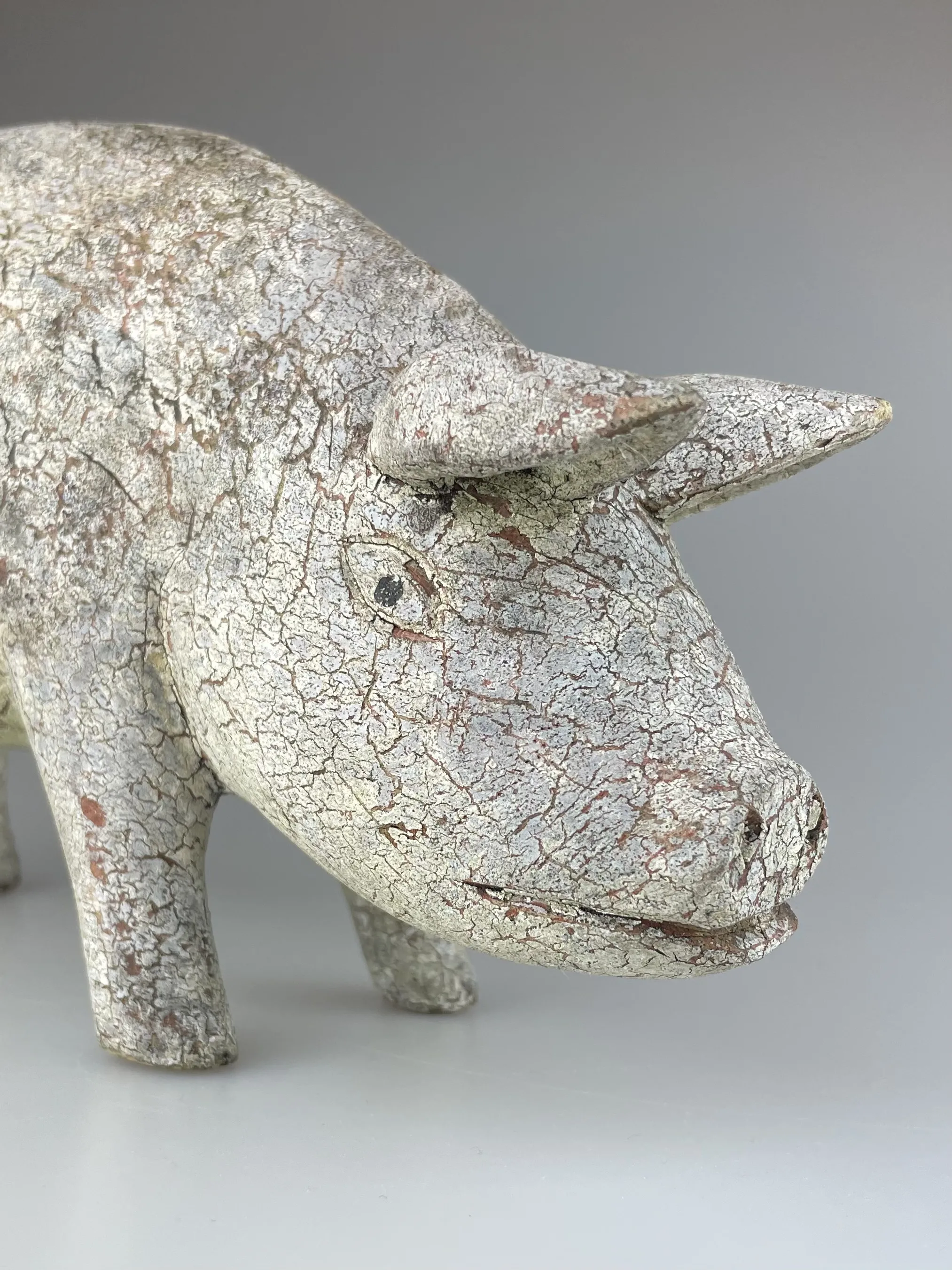 WOODEN FOLK ART PIG | Andy Maule Antiques