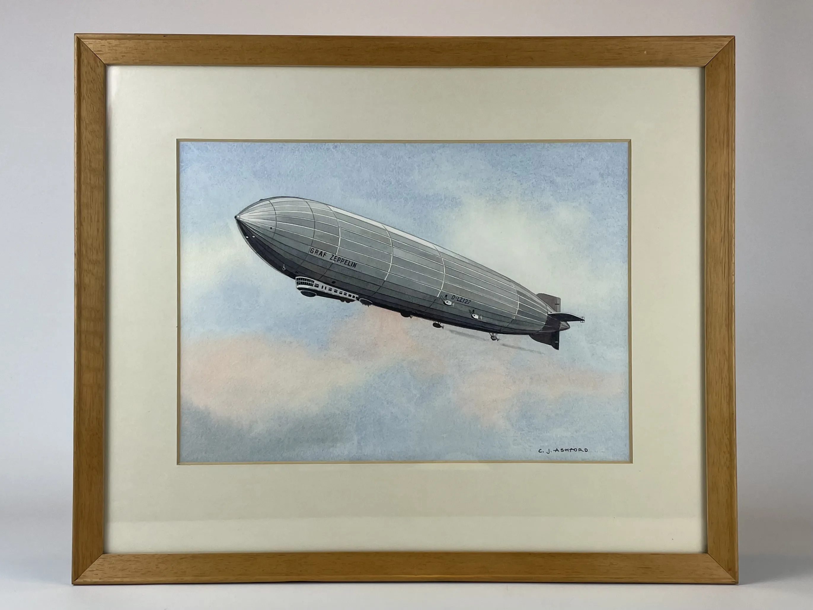 GRAF ZEPPELIN WATERCOLOUR by C. J. ASHFORD | Andy Maule Antiques