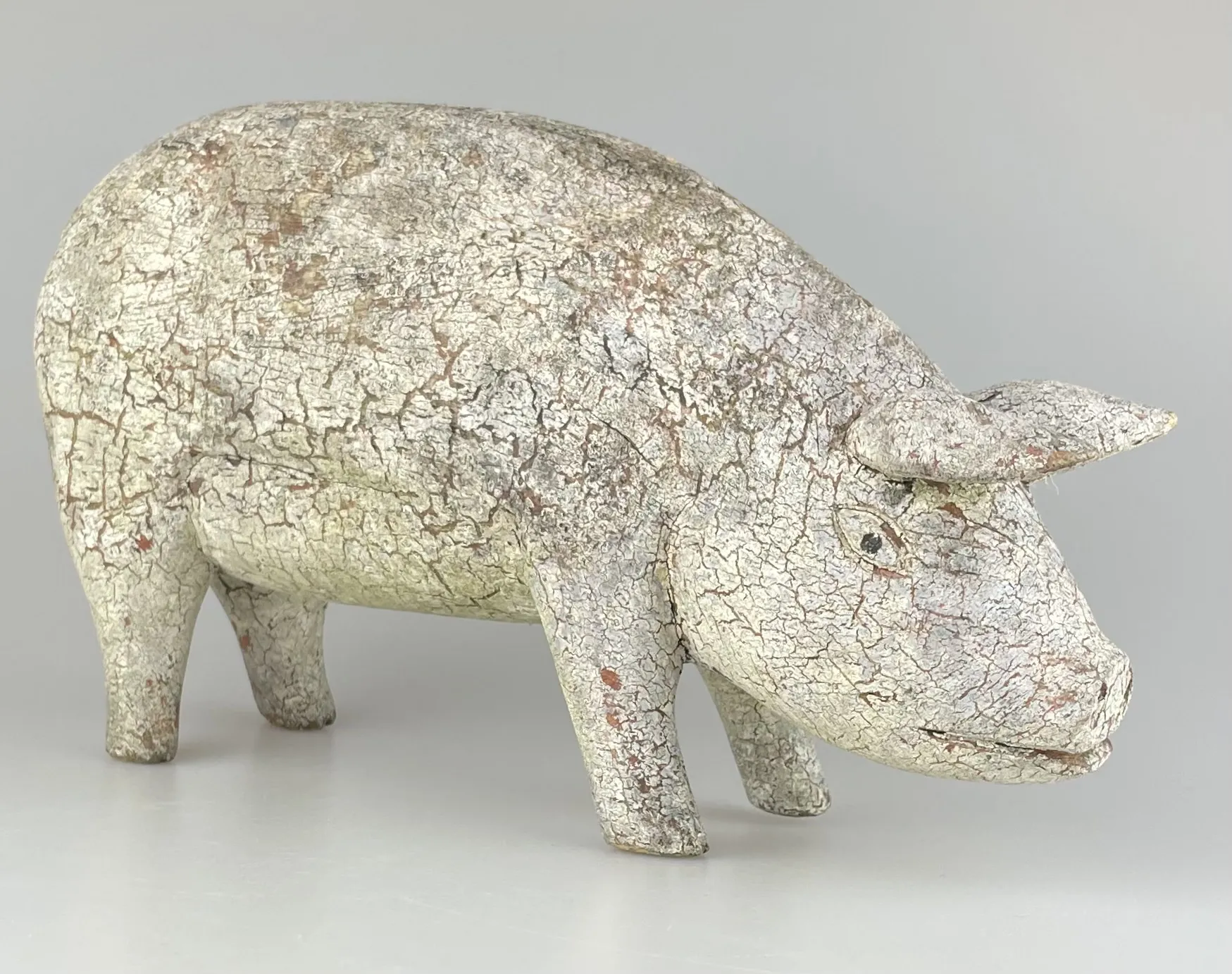 WOODEN FOLK ART PIG | Andy Maule Antiques