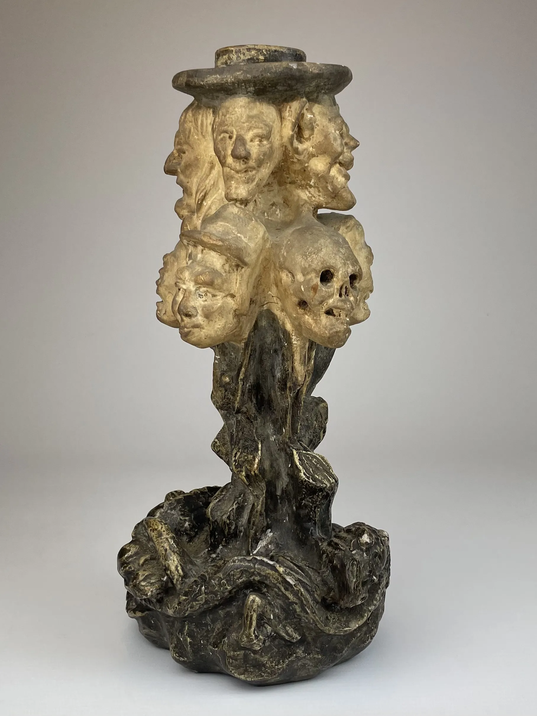 ANTIQUE DEVIL HEAD CANDLESTICK | Andy Maule Antiques