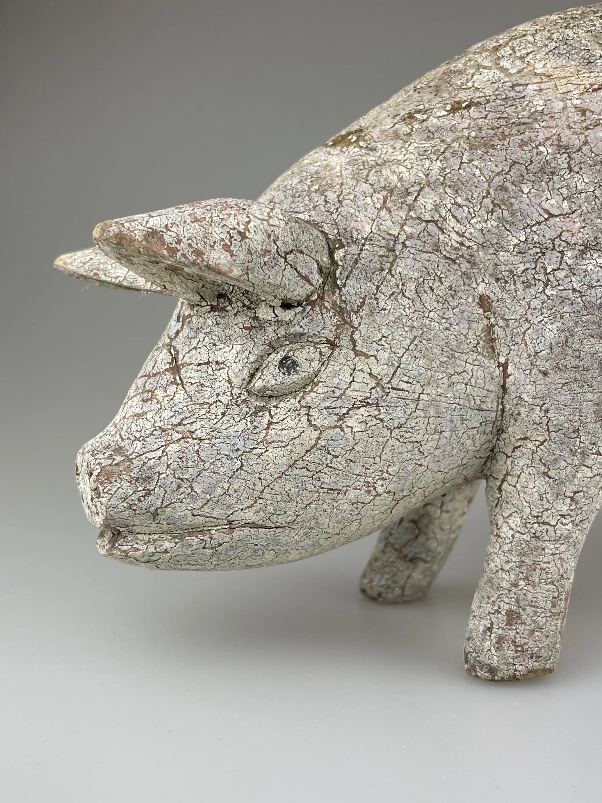 WOODEN FOLK ART PIG | Andy Maule Antiques