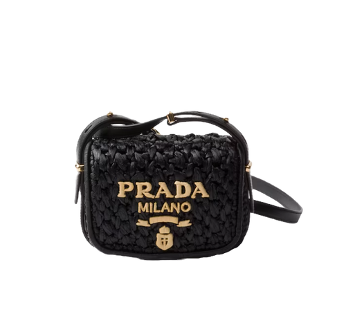Prada Crochet and Leather Shoulder Bag | LuxVit