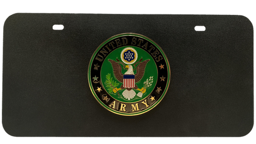 U.S. ARMY License Plate - Black w/ U.S. Army Emblem | Kortoga.com