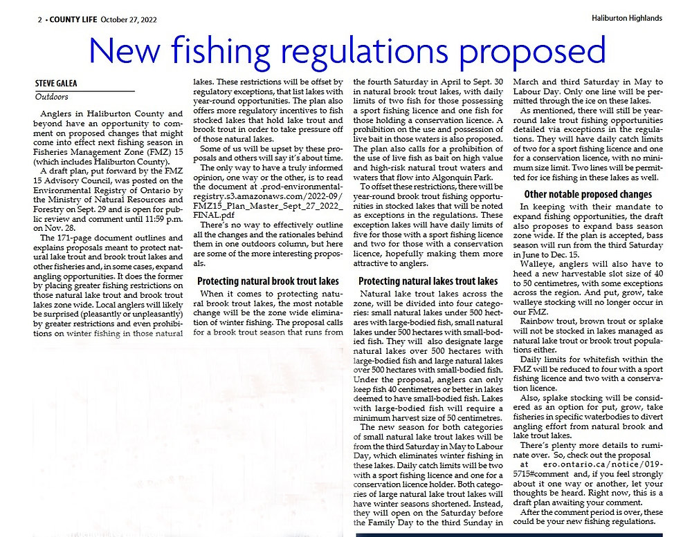 HHOA in the Haliburton Highlands County Life, October 27, 2022