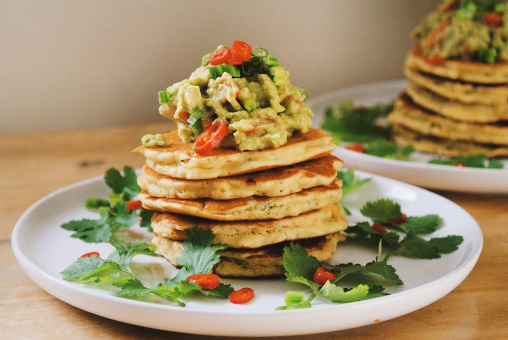 Sweetcorn Pancakes with Guacamole