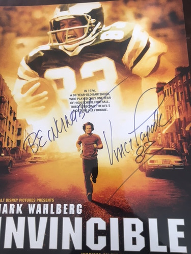 VINCE PAPALE EAGLES SIGNED 11X14 INVINCIBLE MOVIE POSTER ...