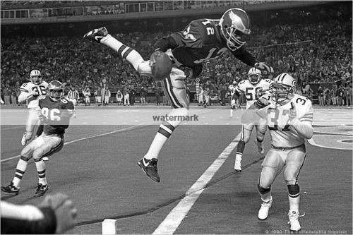 RANDALL CUNNINGHAM PHILADELPHIA EAGLES UNSIGNED LEAPING VS PACKERS MNF ...