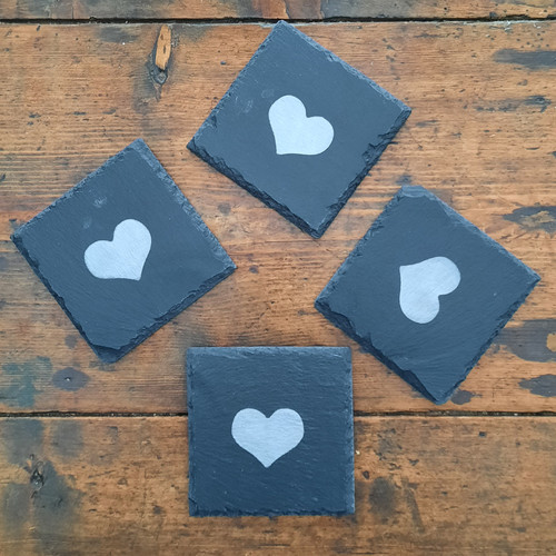 Heart Slate Coasters | Hestia Home | Frenchic Stockist | Staffordshire, UK