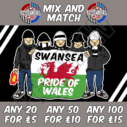 Swansea Pride of Wales Flag Hooligans | FC Stickers