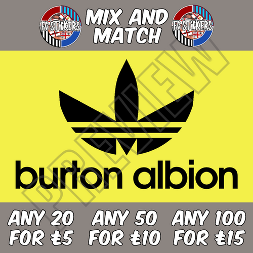 Burton Albion Adi Stripes | FC Stickers