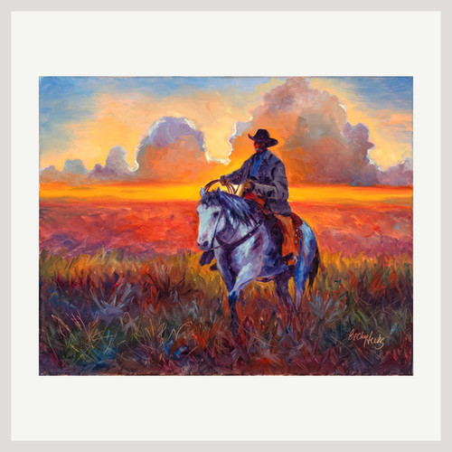 "Headin' Home" | Cowboy on a Horse | Fine Art Print | Becky Hicks | BHM